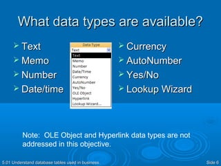 Data types and field properties | PPT
