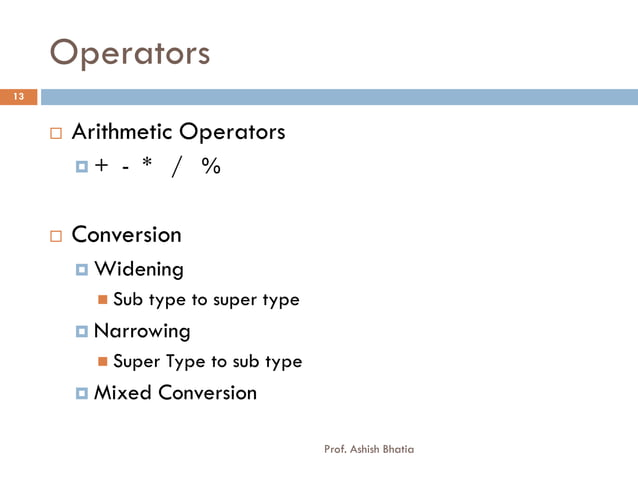Data types and operators and statements | PPT