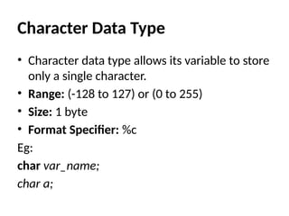 C Programming : data types and types of variable.pptx