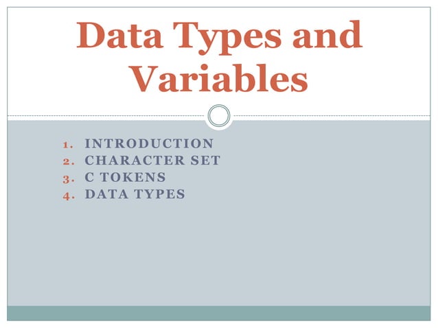 Data Types and Variables In C Programming | PPTX