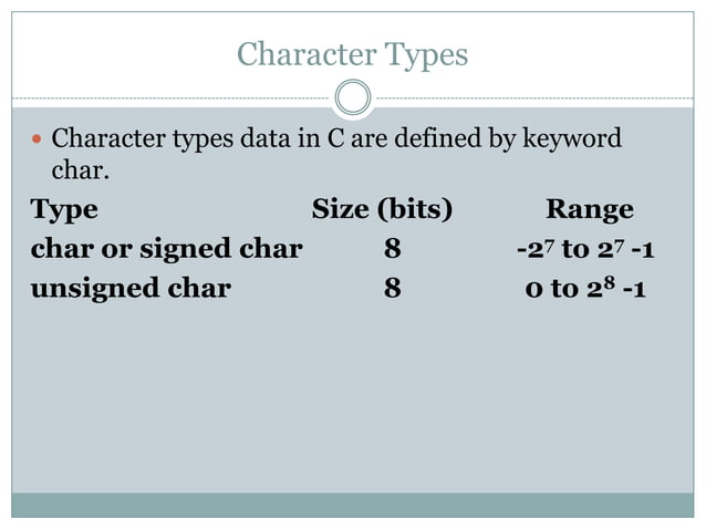 Data Types and Variables In C Programming | PPTX