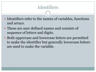Data Types and Variables In C Programming | PPTX