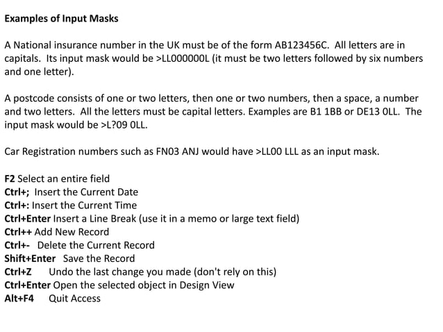 Datatypes, Field Properties, Validation and Masking | PPTX