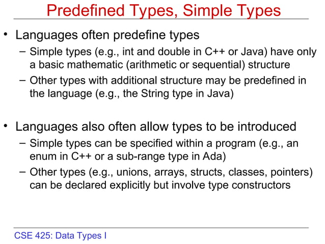 Data types and it's usage in c languages | PPT