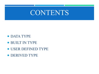 Data types in c++ | PPTX