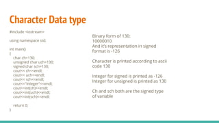 Data types in c++ | PPT