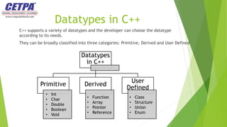 Datatypes in C++.pptx | Free Download
