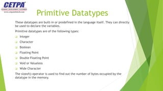 Datatypes in C++.pptx | Free Download