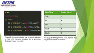 Datatypes in C++.pptx | Free Download