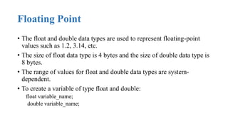Data Types in C language | PPT