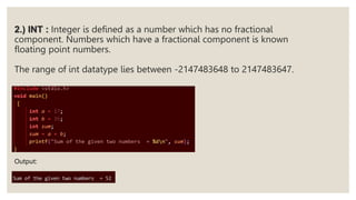 DATA TYPES IN C Language.pptx