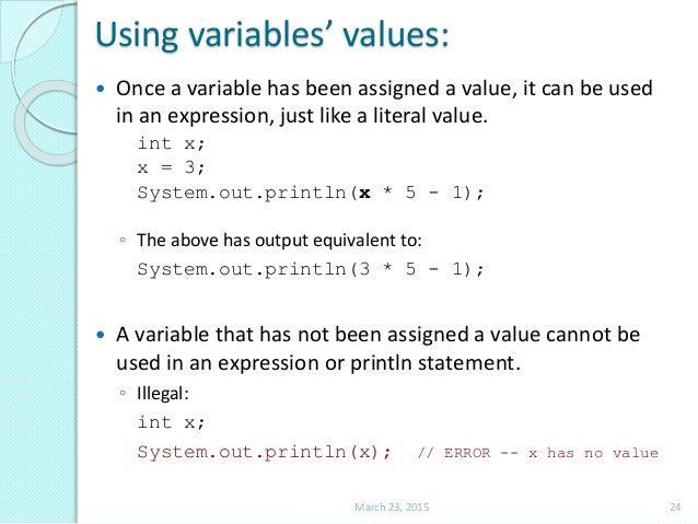 Data types, Variables, Expressions & Arithmetic Operators in java