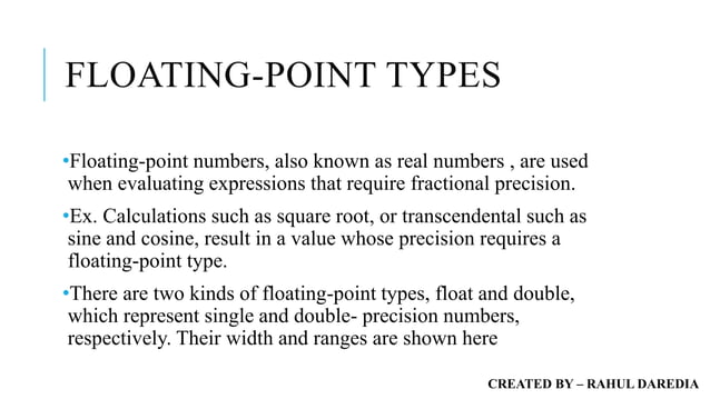 Data Types In Java What Is Datatypes In Java Learning With Rd Created By Rahul Daredia Ppt 5424