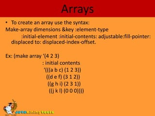 LISP: Data types in lisp | PPT