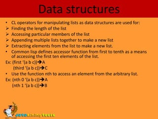 LISP: Data types in lisp | PPT