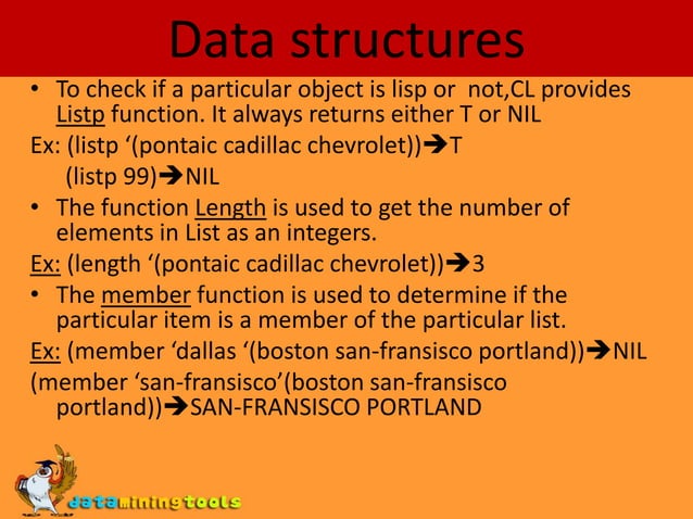 LISP: Data types in lisp | PPT