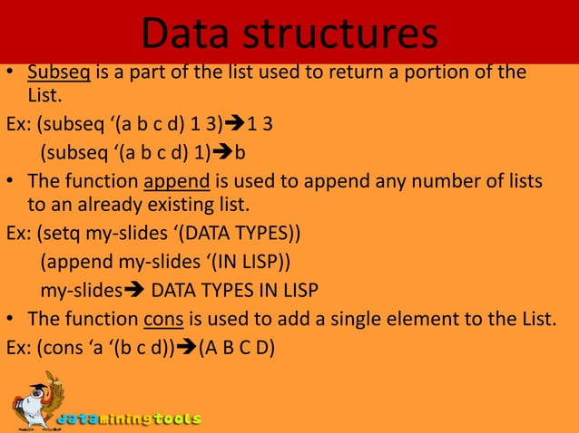Lisp Data Types In Lisp Ppt 5787