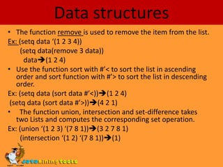 LISP: Data types in lisp | PPT