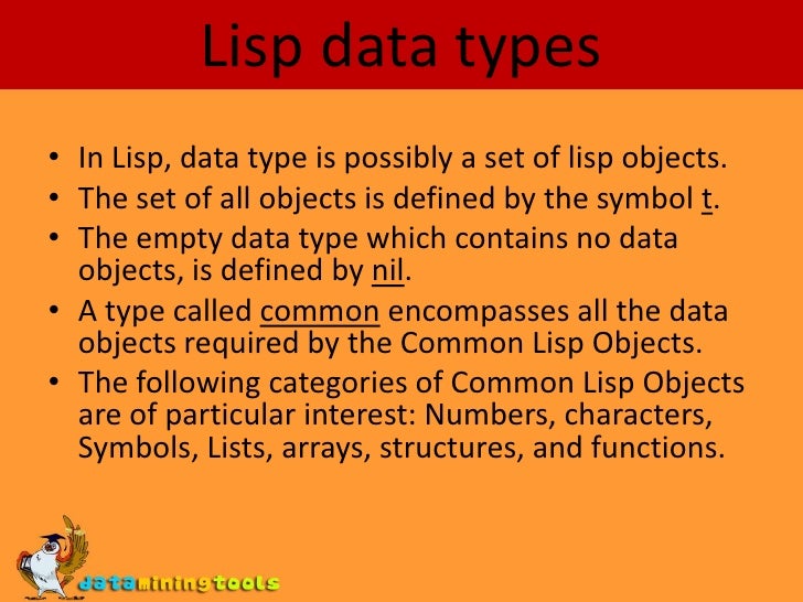 Lisp Data Types In Lisp