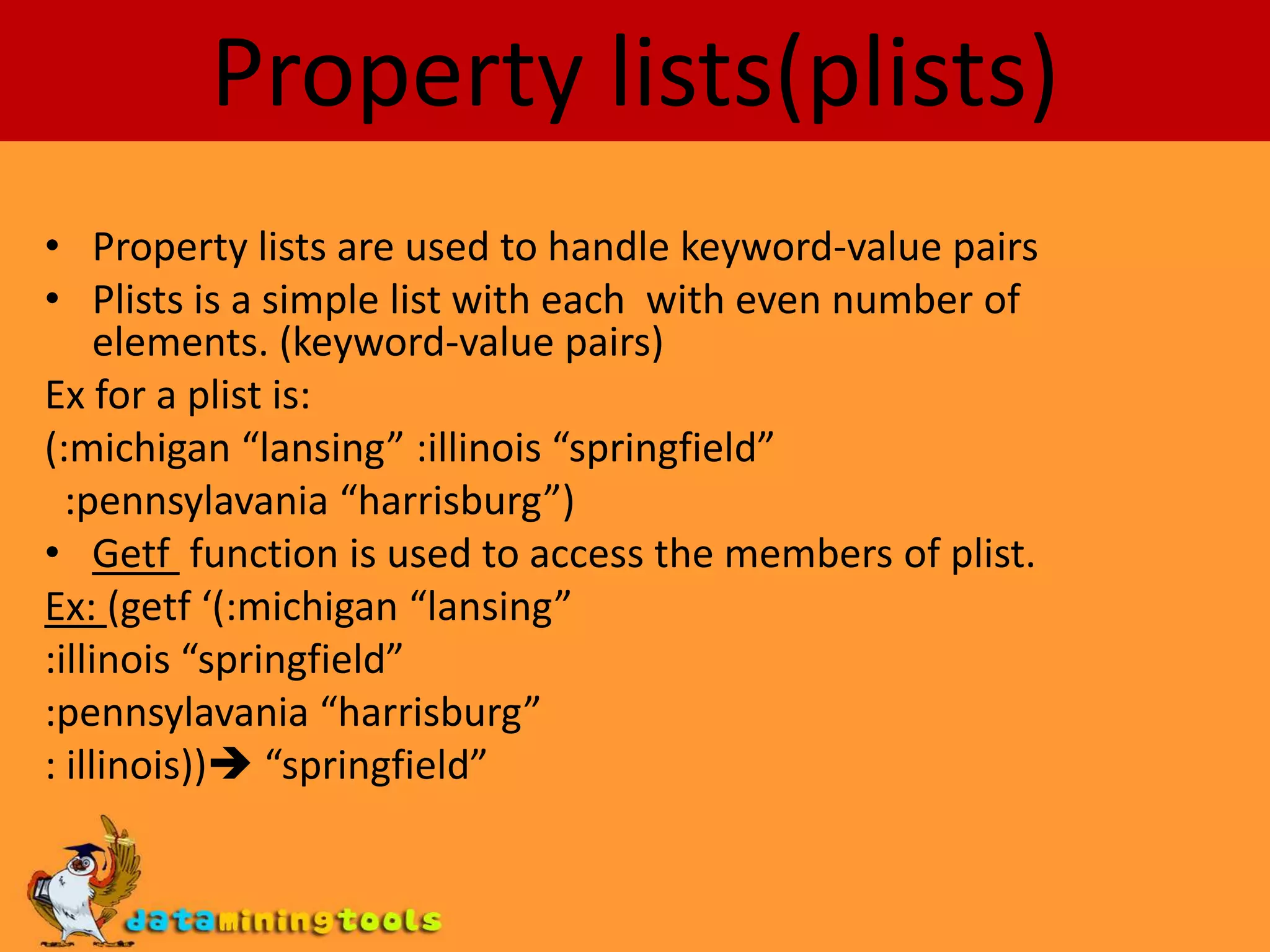 LISP: Data types in lisp | PPTX