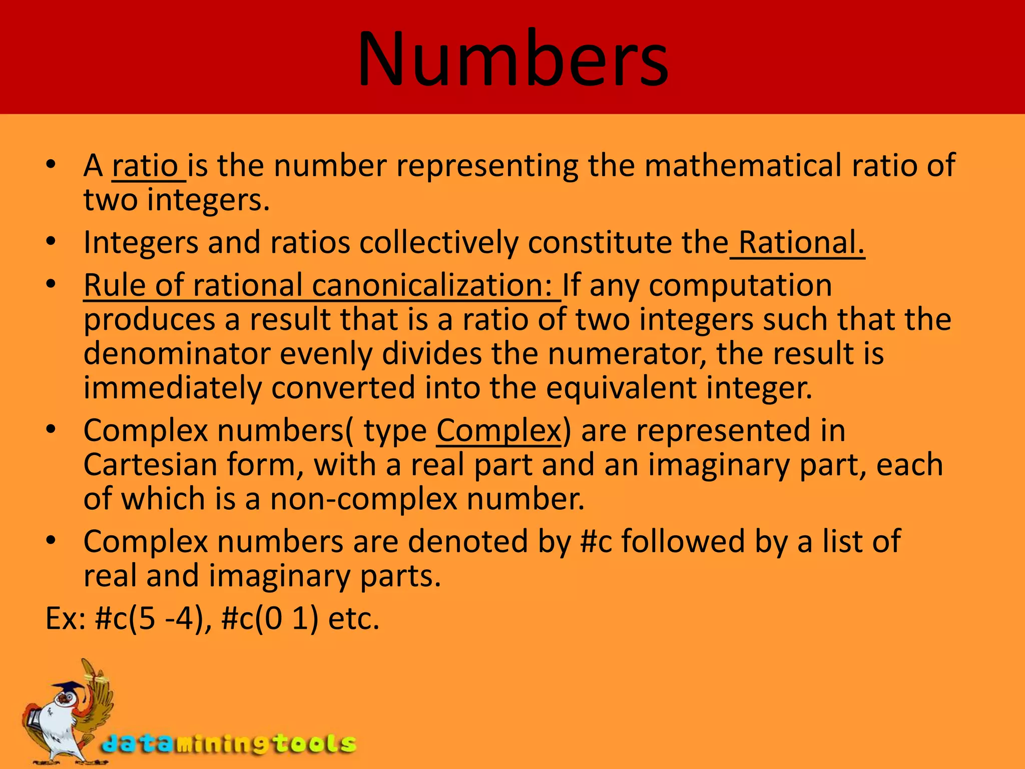 LISP: Data types in lisp | PPTX