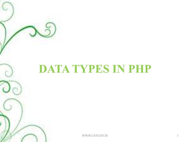 Data types in php | PPTX