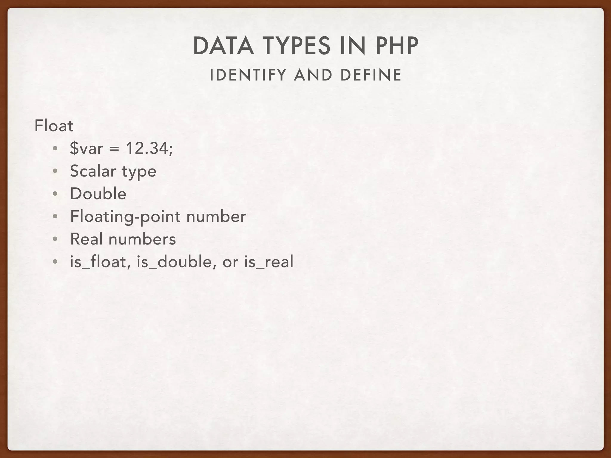 Data Types In PHP | PPT