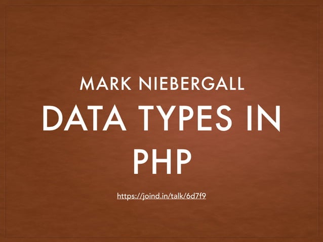 Data Types In Php Ppt