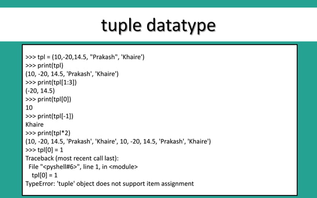 Datatypes in python | PDF