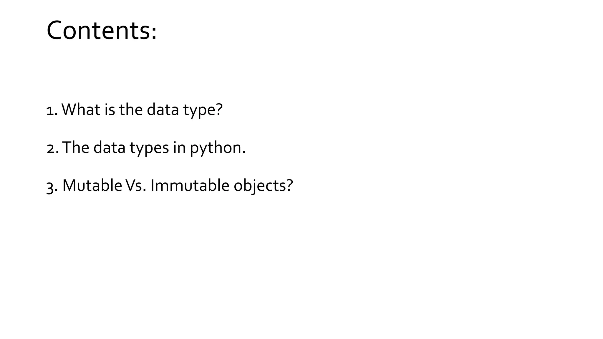 Data Types In Python Lecture 2 Ppt