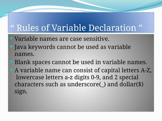 Data types ^J variables and arrays in Java.pptx