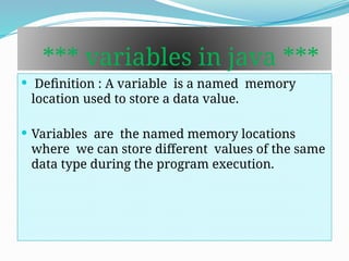 Data types ^J variables and arrays in Java.pptx