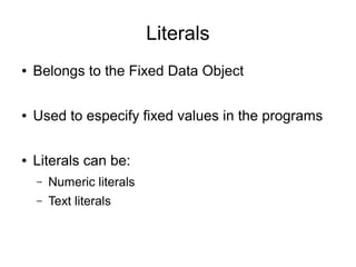 Data types & object | ODP | Programming Languages | Computing