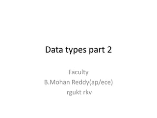 Data types part 2 . pdf | PDF | Programming Languages | Computing