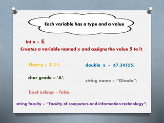 Data types and variables | PPT
