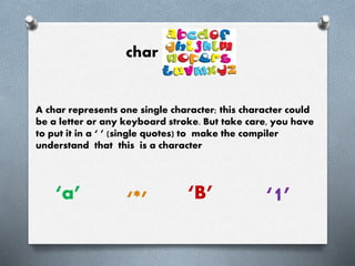 Data types and variables | PPT