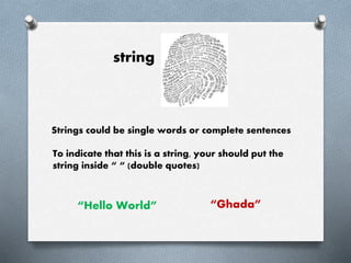 Data types and variables | PPT