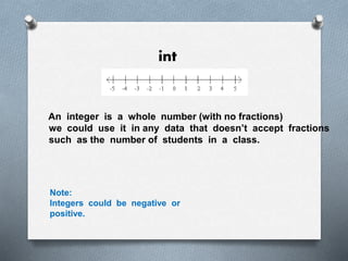 Data types and variables | PPT