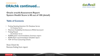 The Real Value of Oracle Health Checks | PPT