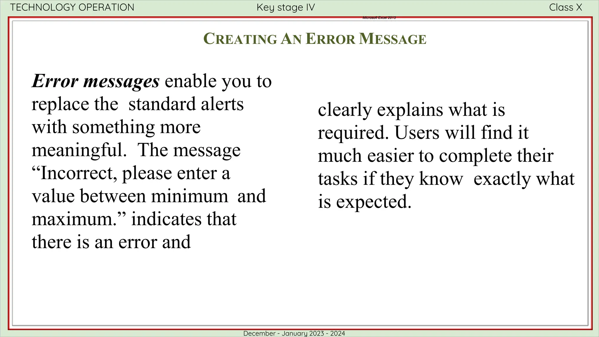 Lesson On Data Validationpptx For Grade 10 Pptx Computing Technology And Computing