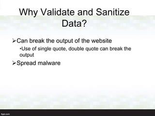 Rabin Shrestha: Data Validation and Sanitization in WordPress | PPT