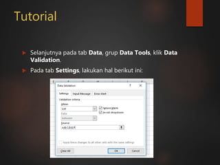 Data validation ms. excel | PPTX