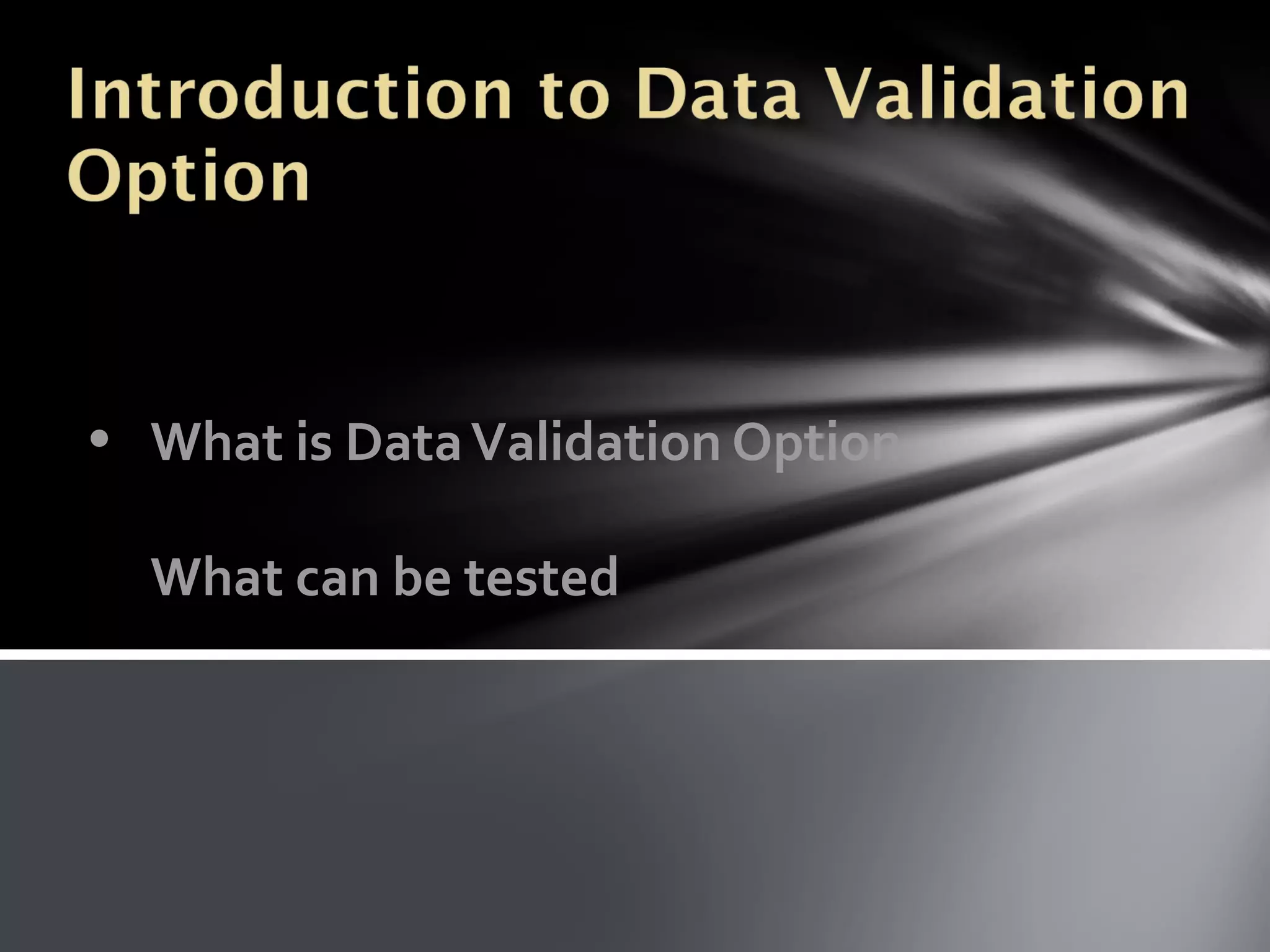 Data validation option | PPT