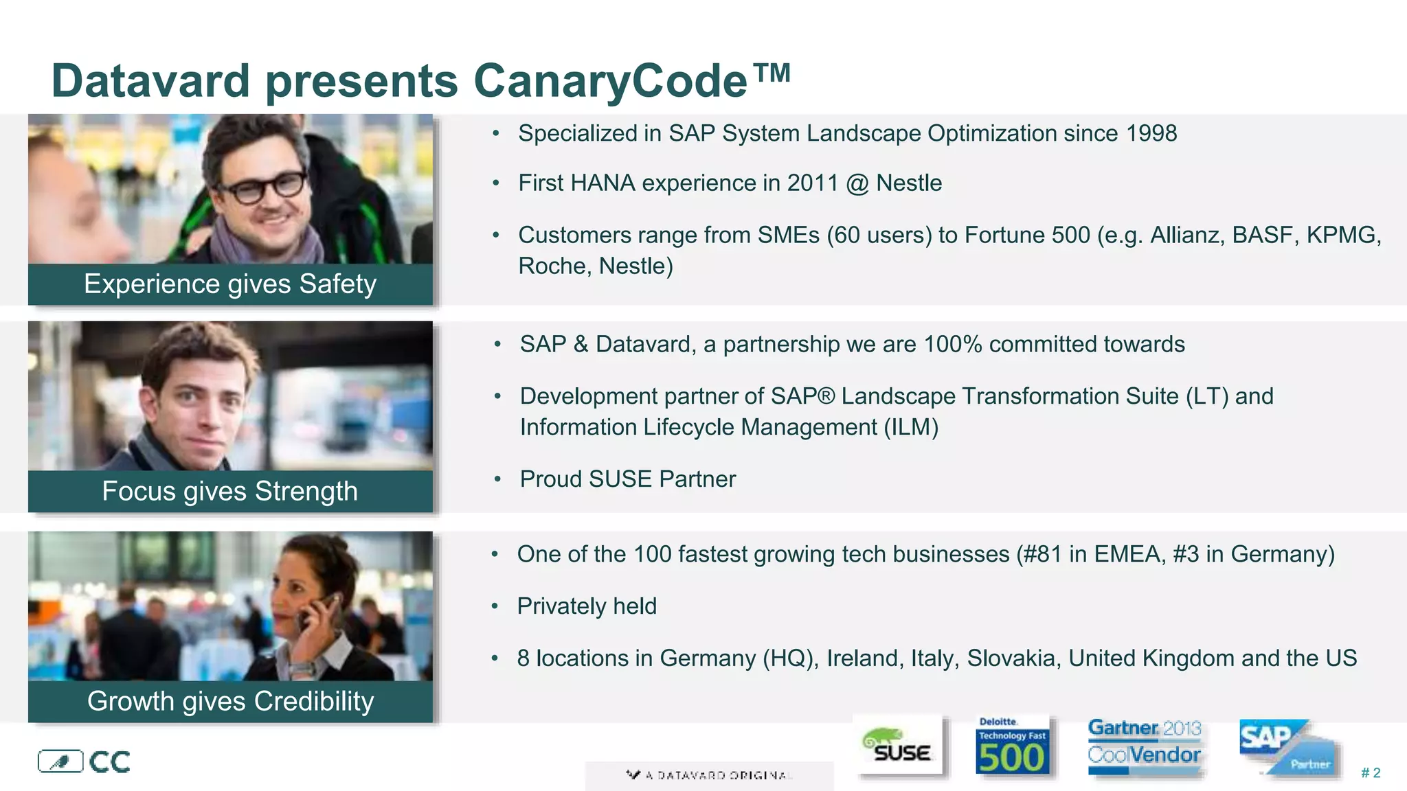 DataVard SAPPHIRE Presentation - Canary Code (TM) | PPTX