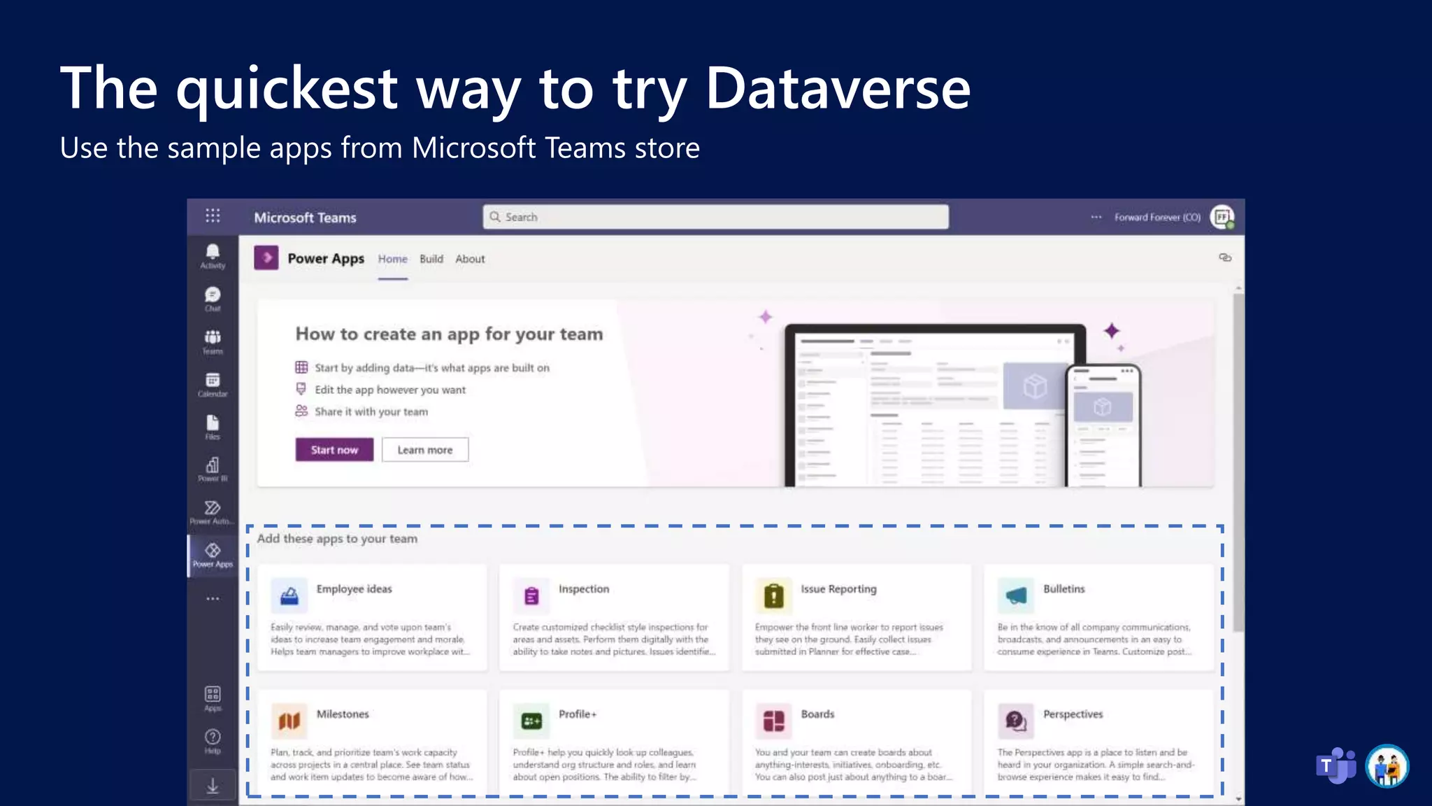 Dataverse meets Teams: low code app opportunities for everyone