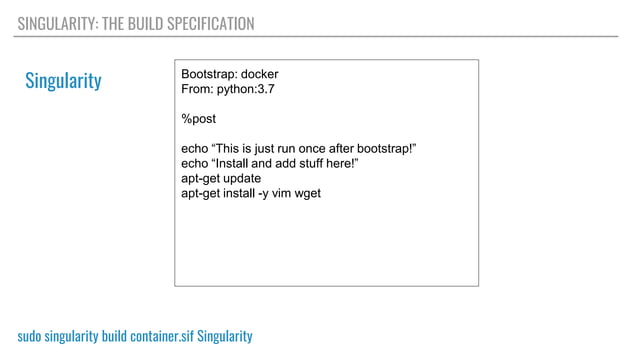 Introduction To Singularity And Data Containers Ppt