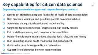 Designing a Successful Governed Citizen Data Science Strategy | PPT