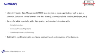 Master Data Management - Aligning Data, Process, and Governance | PDF