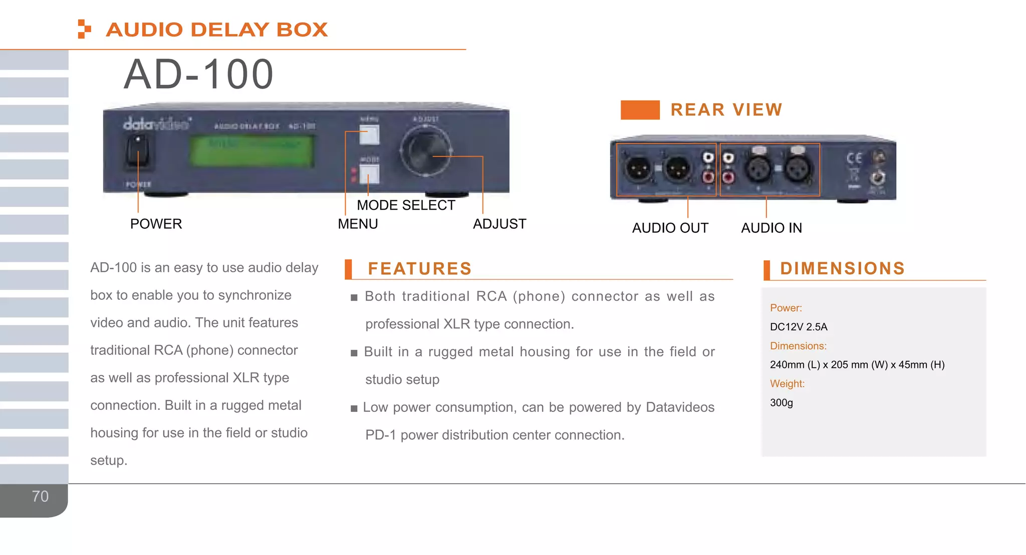 Datavideo AD-100 | PDF