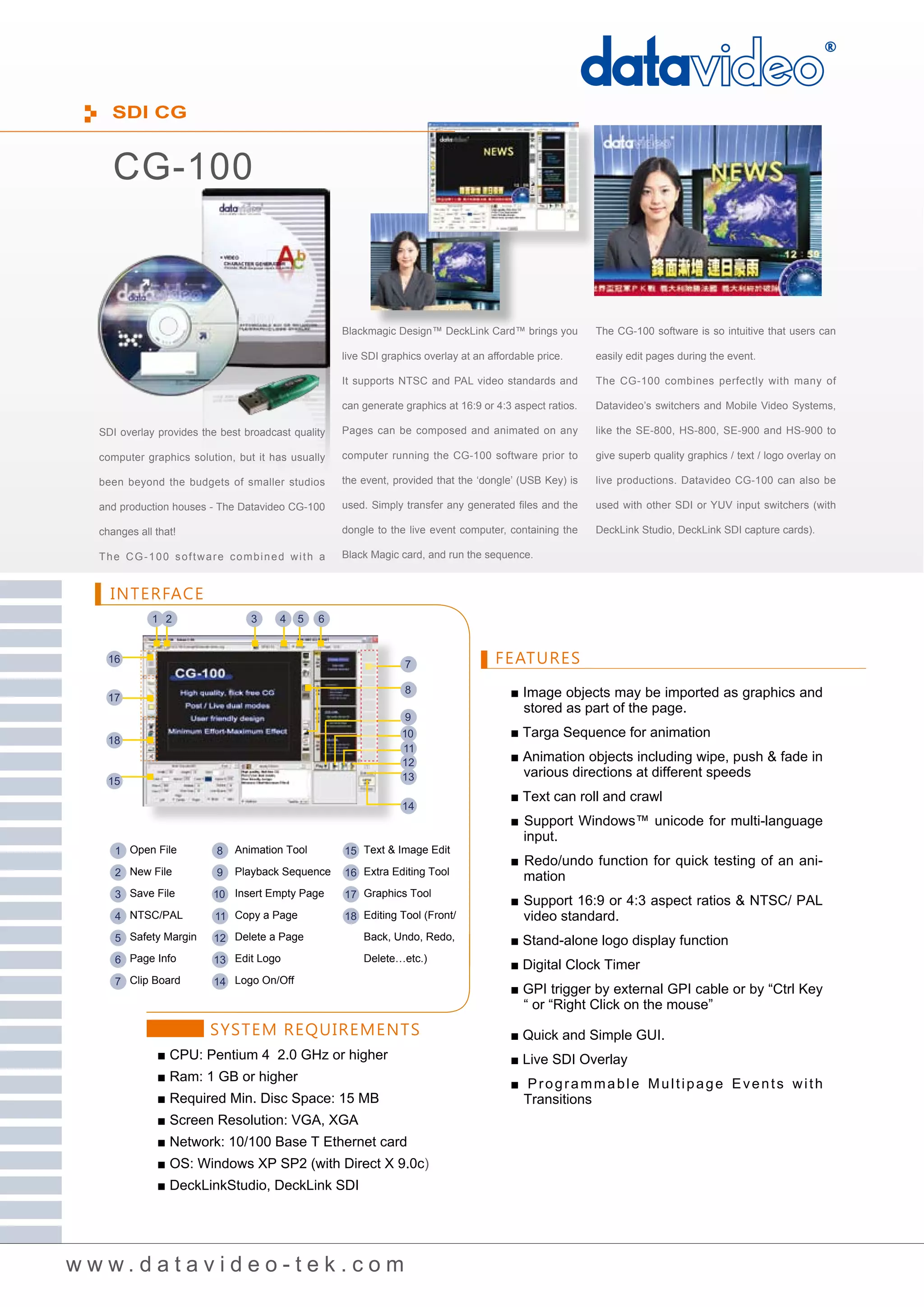 Datavideo CG-100 | PDF